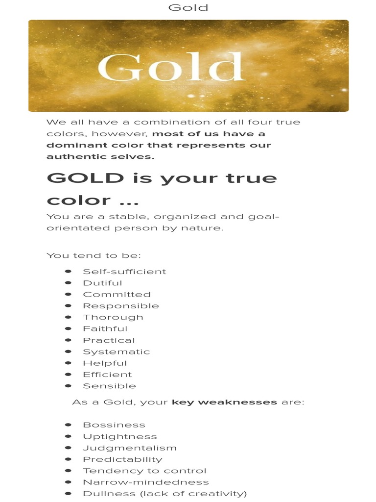 True Colors Personality (Free Test) LonerWolf PDF | PDF | Psychology