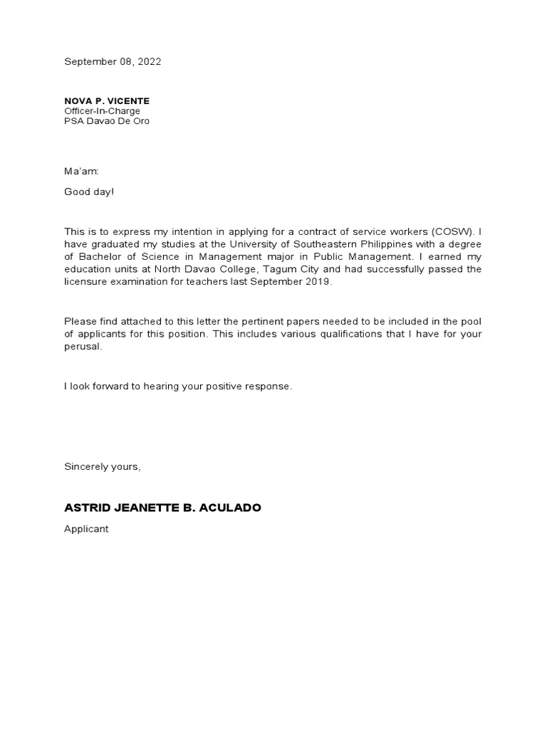 Letter of Intent ALS | PDF