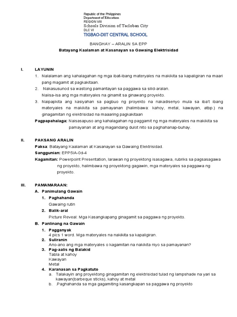 Cot - DLP - Epp 5 | PDF