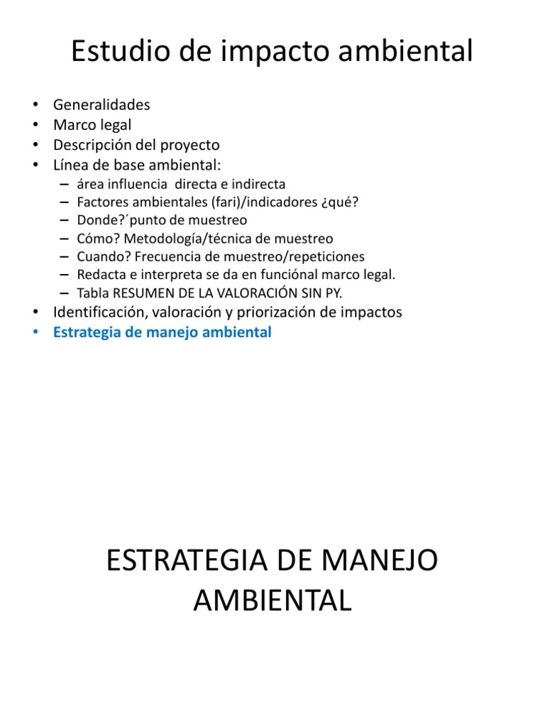 Estudio de Impacto Ambiental | PDF | Evaluación de impacto ambiental | Entorno natural