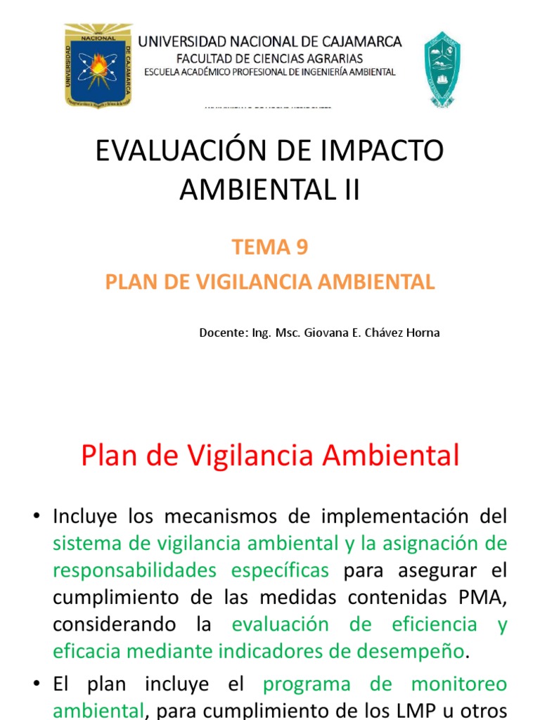 13° TEMA. Plan de Vigilancia Ambiental PDF | PDF | La contaminación del ...