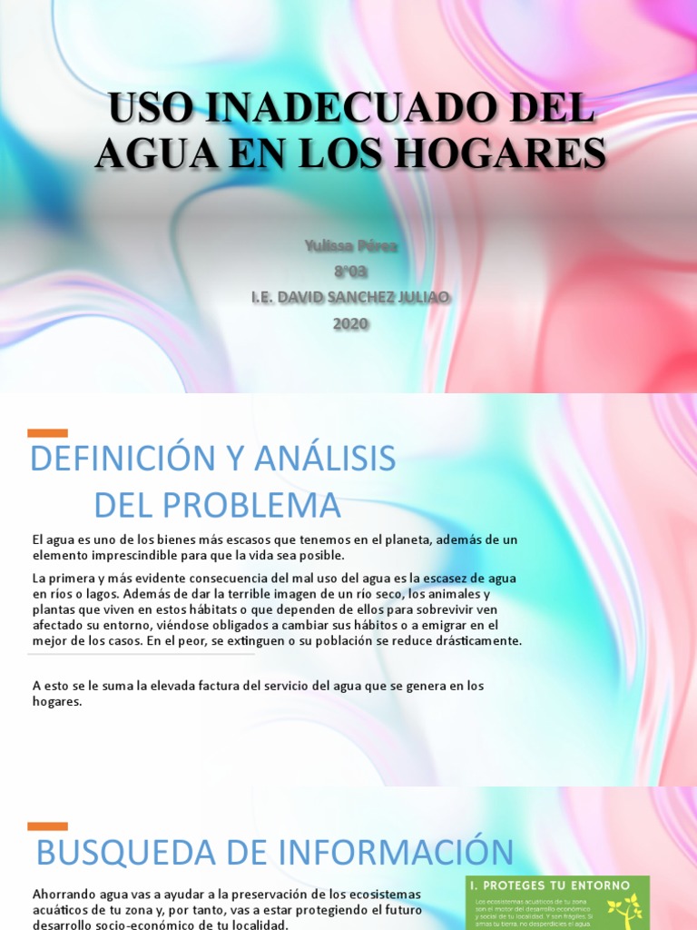 Uso Inadecuado Del Agua en Los Hogares | PDF | Agua | Uso eficiente de ...