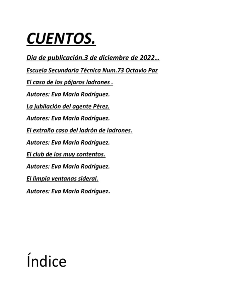 Cuentos policiales de Eva María Rodríguez | PDF
