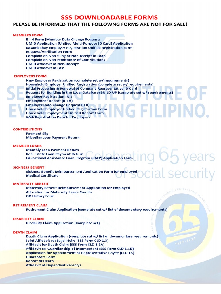 SSS Downloadable Form PDF | PDF | Payments | Business