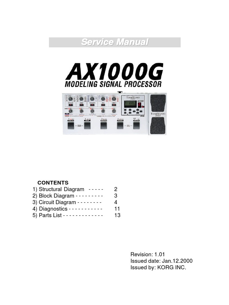 Korg Ax 1000g | PDF | Computing | Electricity