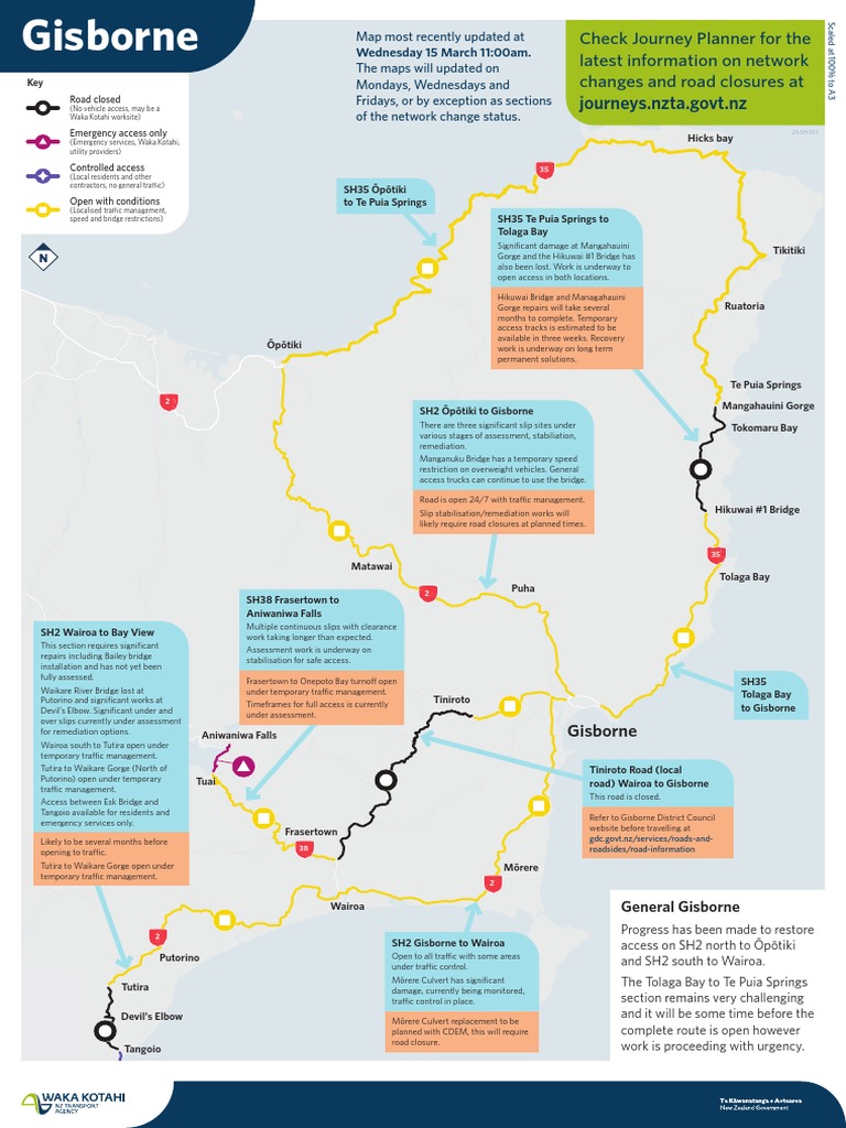 NZTA Gisborne State Highway Map, March 15 | PDF | Transport