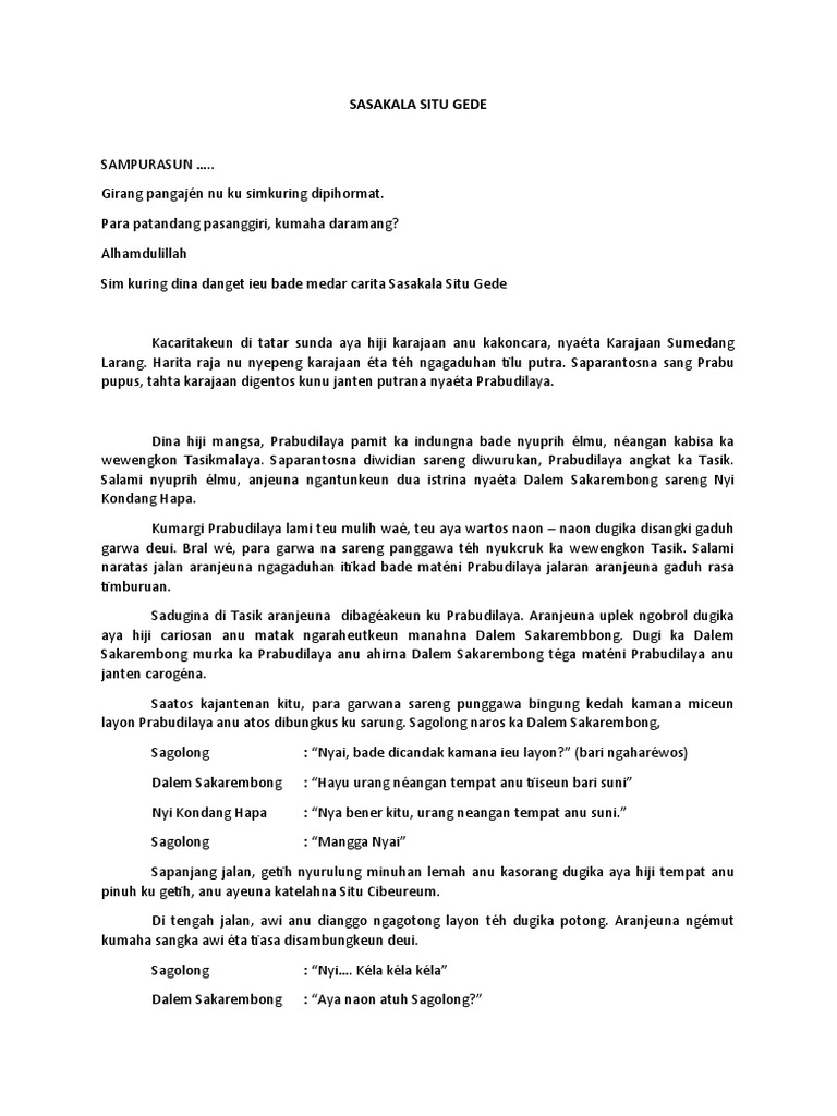 Sasakala Situ Gede | PDF