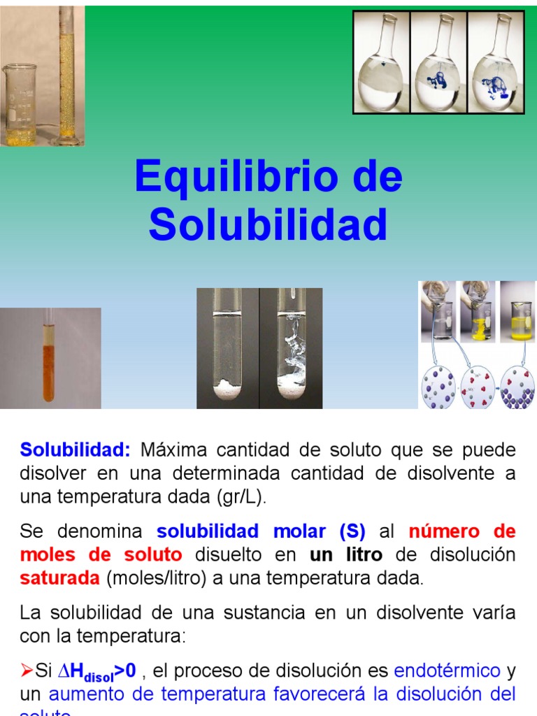 Equilibrio de Solubilidad Q5 2022 | PDF | Solubilidad | Química analítica