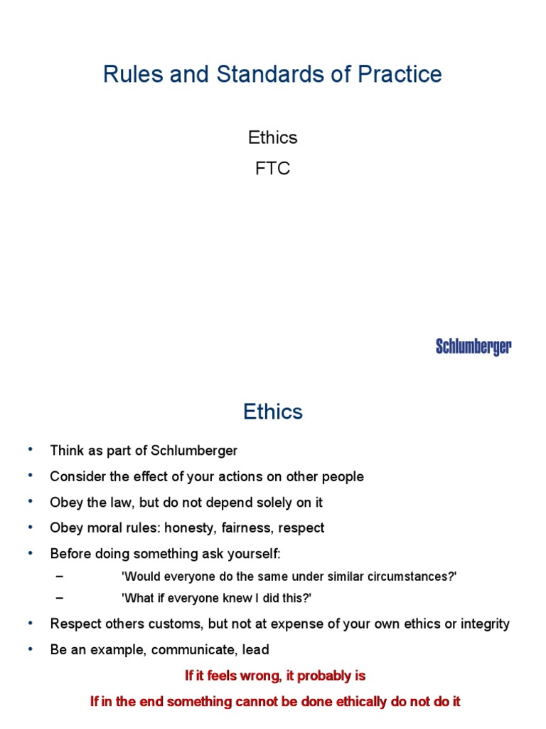 FTC Rules and Standards of Practice | PDF | Login
