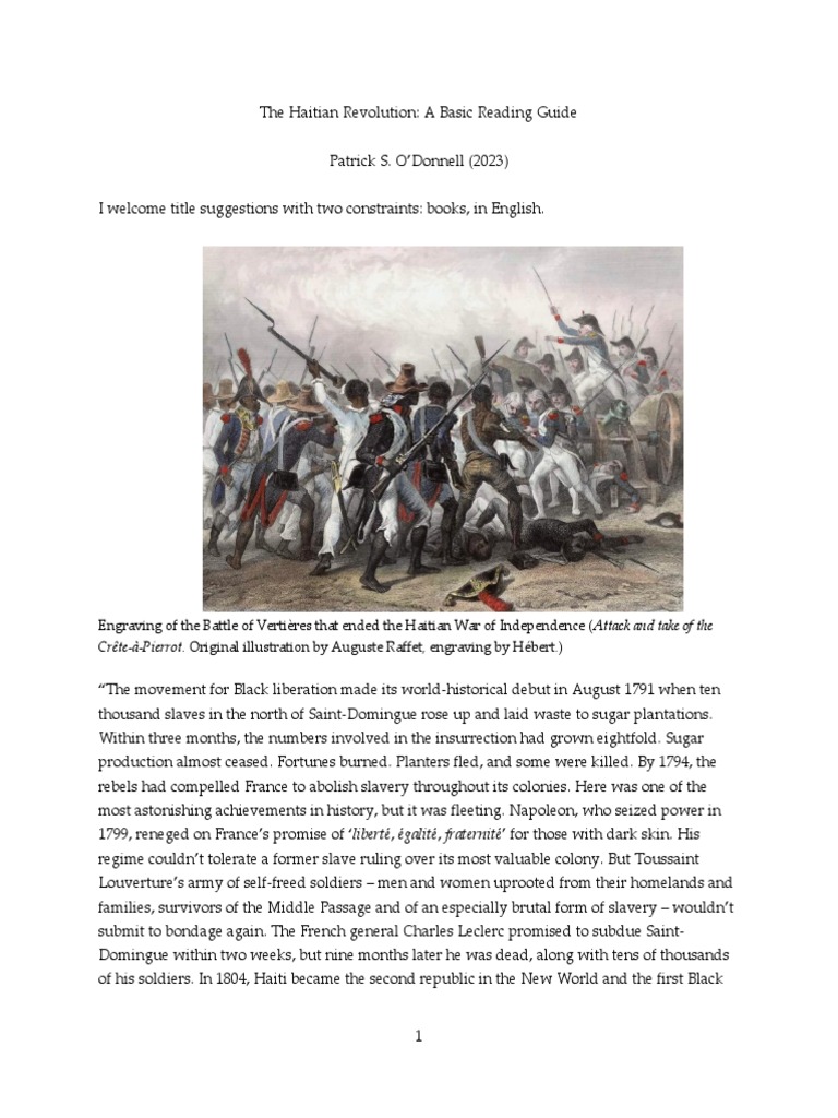 The Haitian Revolution A Basic Reading G | PDF