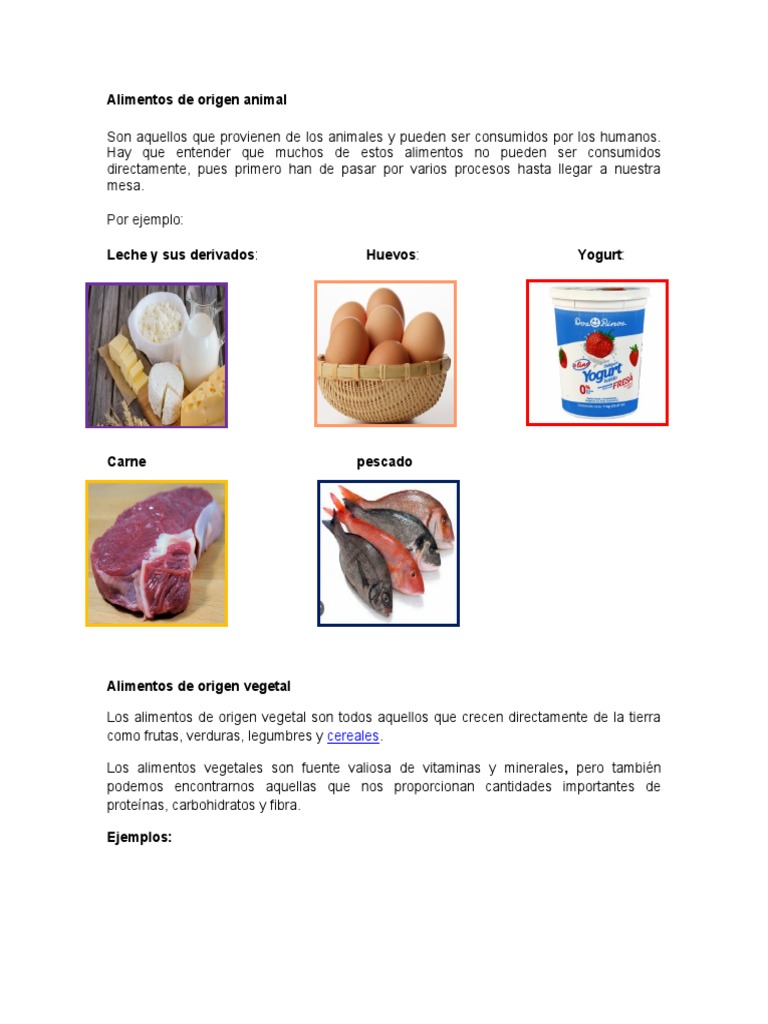 Alimentos de Origen Animal y Derivados | PDF
