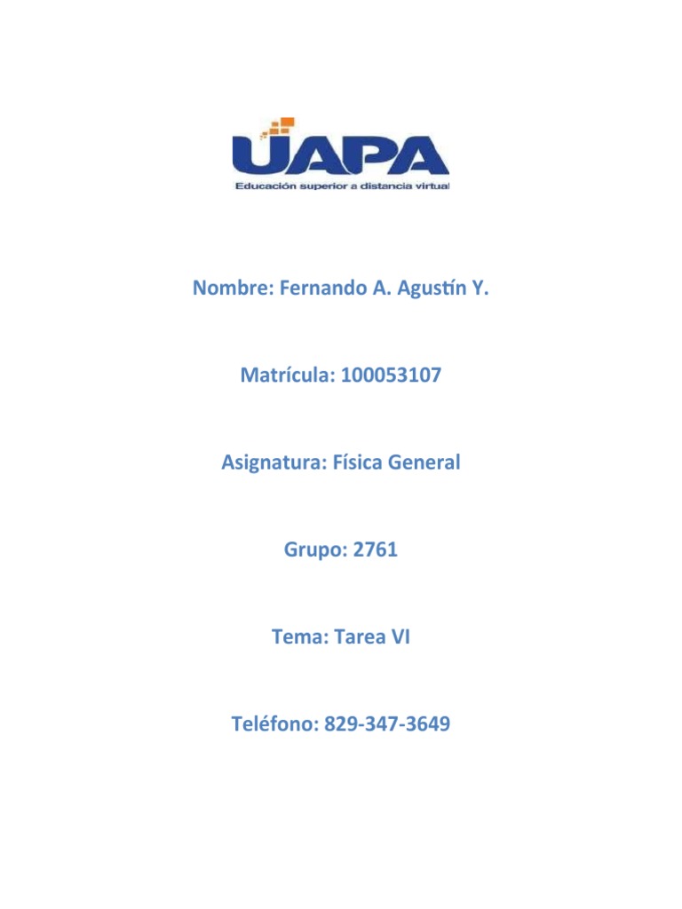 Fisica General-Tarea VI | PDF