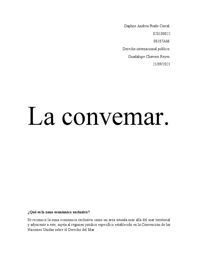 La Convemar | PDF | Convención de las Naciones Unidas sobre el derecho ...