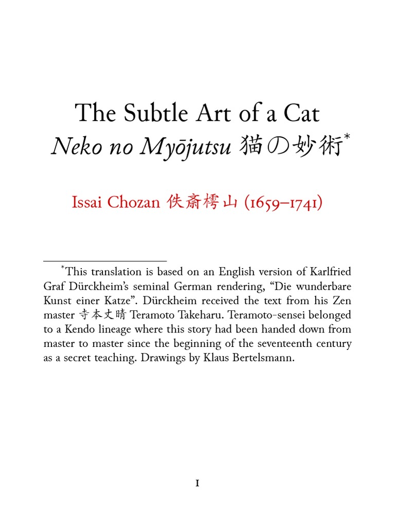 The Subtle Art of A Cat-Neko No Myojutsu | PDF | Enlightenment In Buddhism