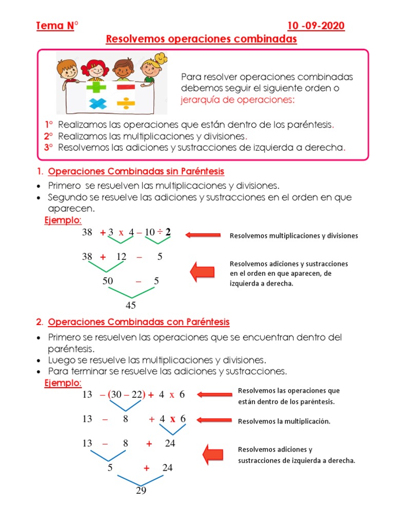 Guía para Resolver Operaciones Combinadas | PDF