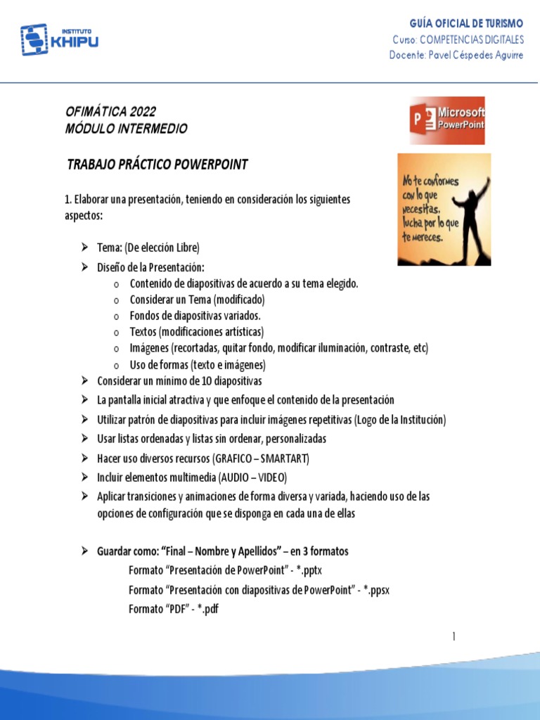 TRABAJO PRÁCTICO POWERPOINT- KHIPU | PDF