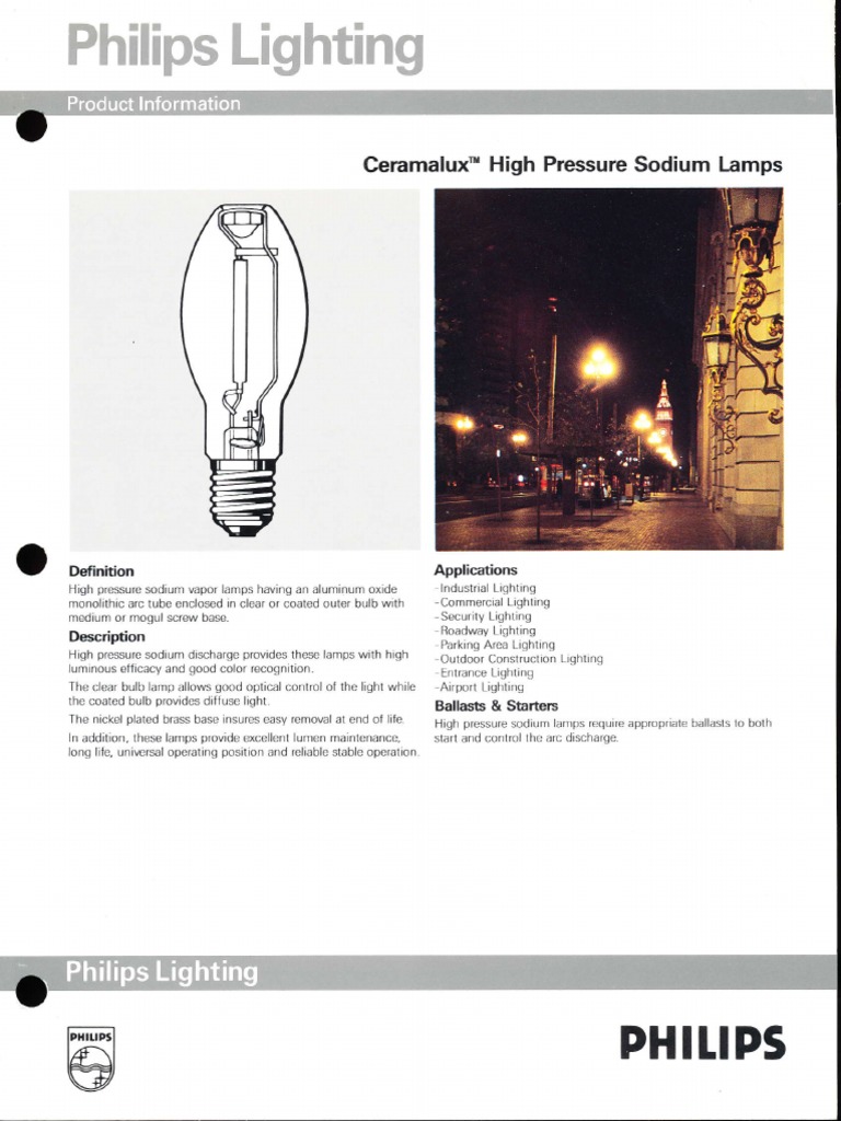 High Pressure Sodium Lamps Guide | PDF | Electromagnetic Spectrum ...