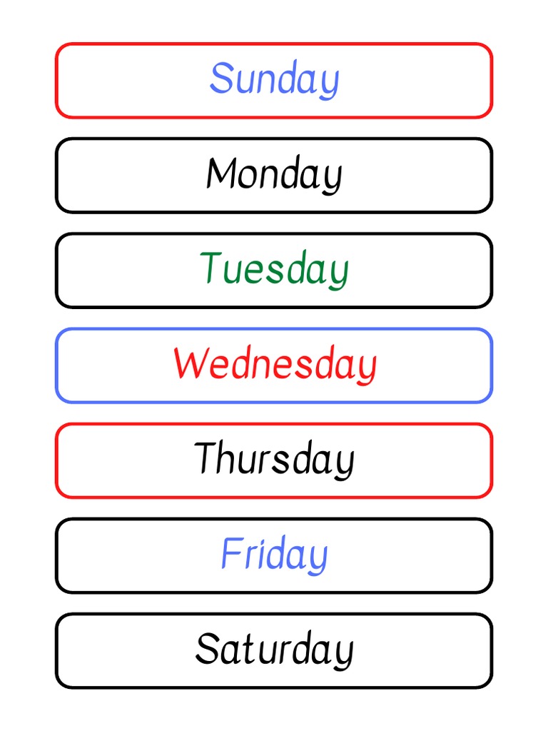 Days of Week PDF | PDF