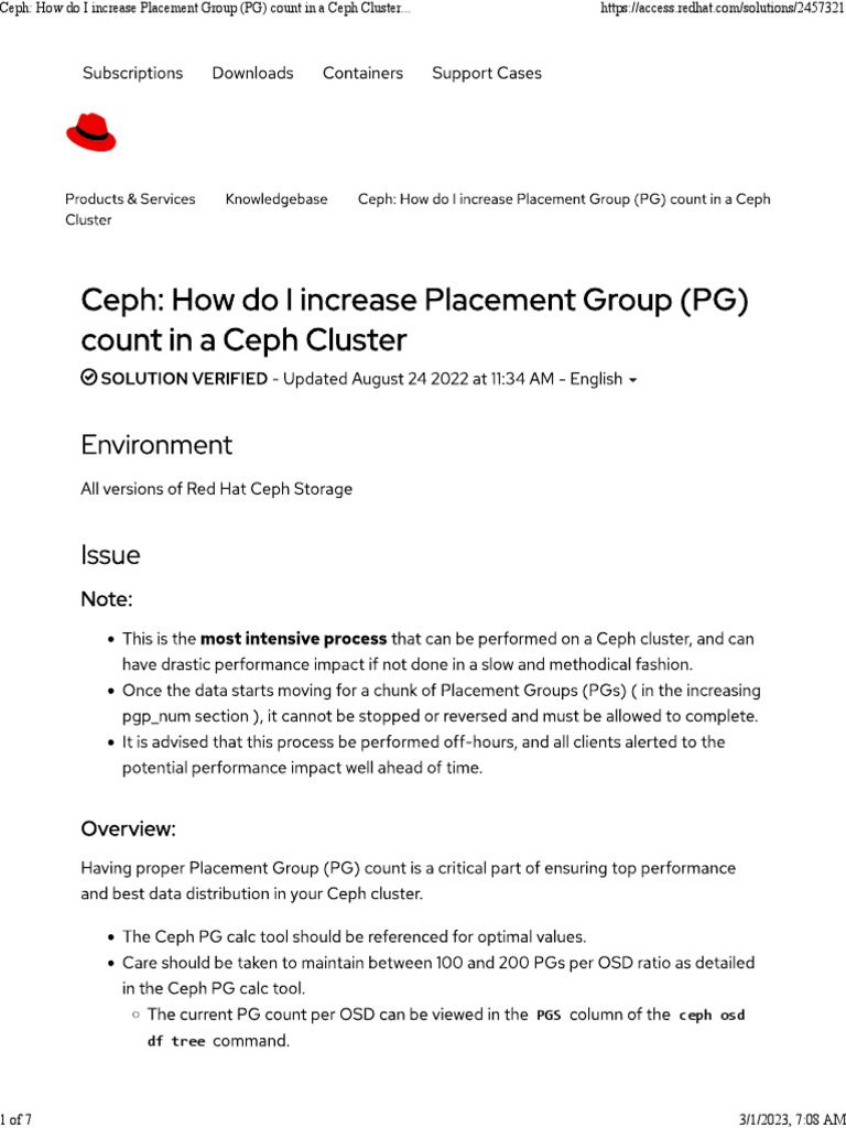 PGS Ceph Osd DF Tree | PDF