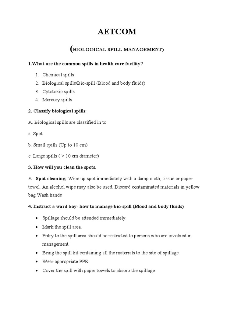Spill Management | PDF