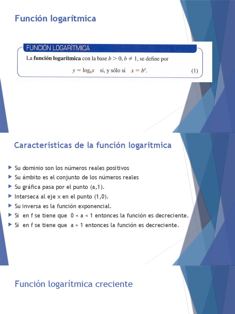 Función logarítmica | PDF | Logaritmo | Exponenciación