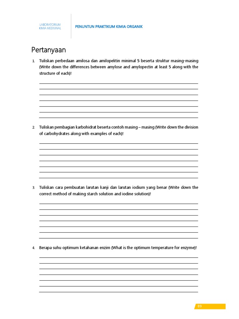 Penuntun Praktikum Kimia Organik 2023 | PDF