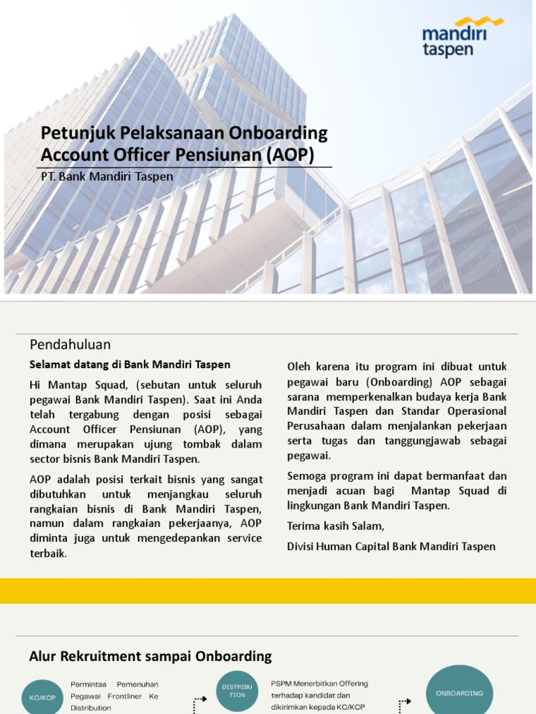 Petunjuk Pelaksanaan Onboarding AOP | PDF