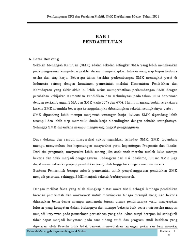 PROPOSAL Peralatan SMK Kartika | PDF