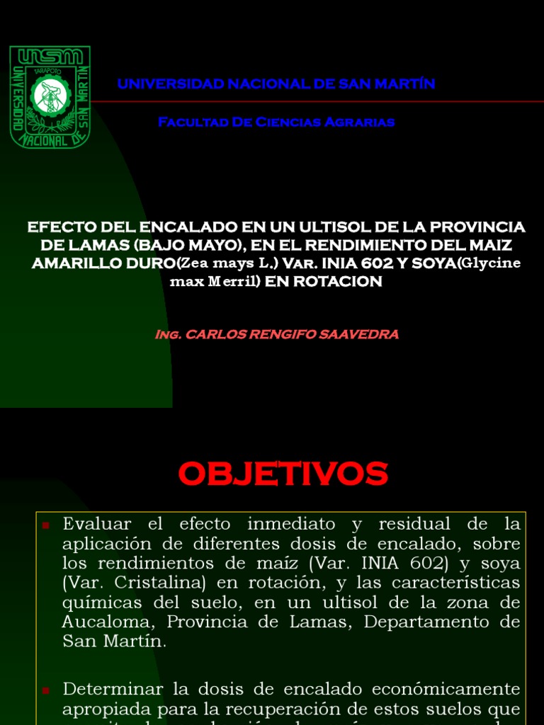 Efecto del Encalado en Rendimiento de Maíz y Soya | PDF | Siembra | Química