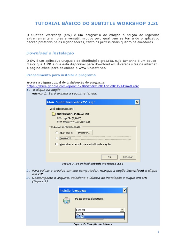 Manual Do Programa Subtitle Workshop | PDF | Janela (informática) | Tempo
