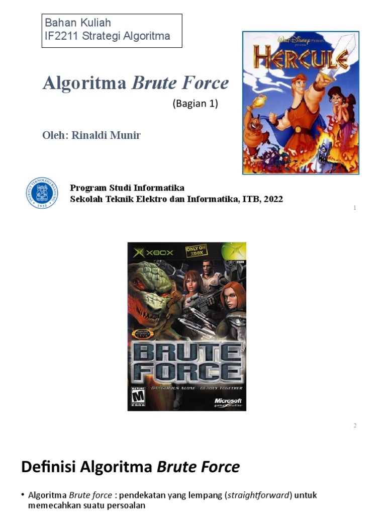 Algoritma Brute Force (2022) Bag1 | PDF | Metode & Bahan Ajar | Sains & Matematika