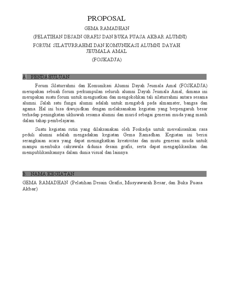 Proposal Gema Ramadhan | PDF