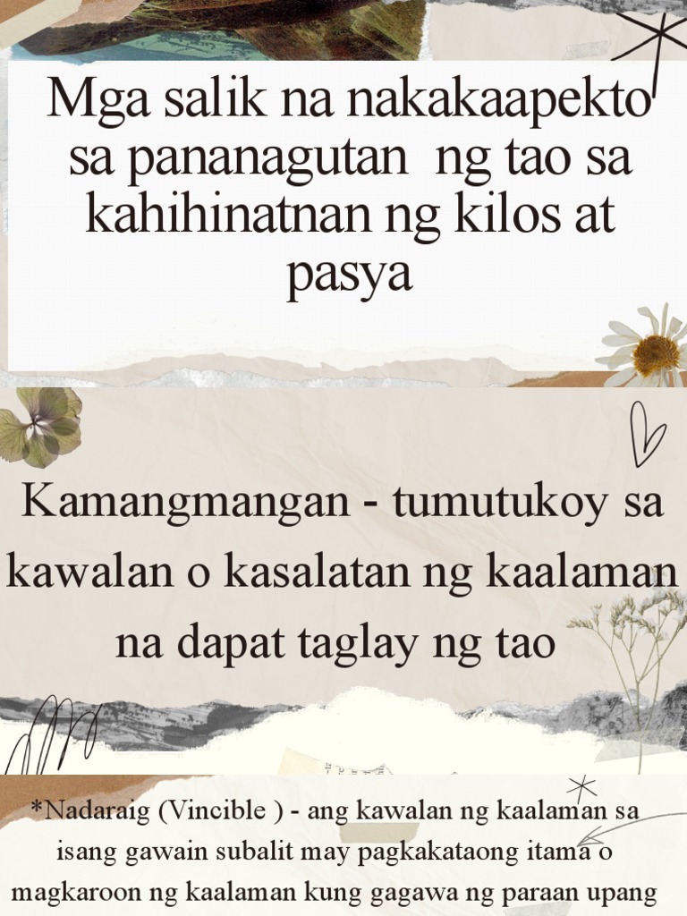 Mga Salik Na Nakakaapekto Sa Pananagutan NG Tao Sa Kahihinatnan NG ...