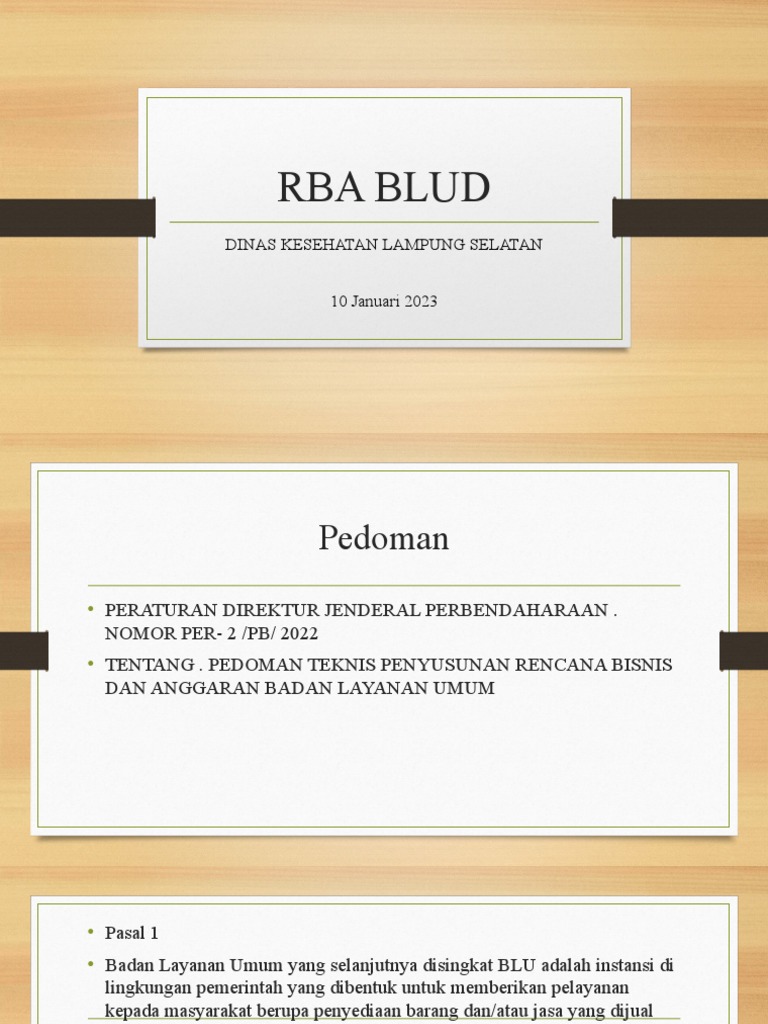 Rba Blud Puskesmas | PDF | Teknologi & Rekayasa