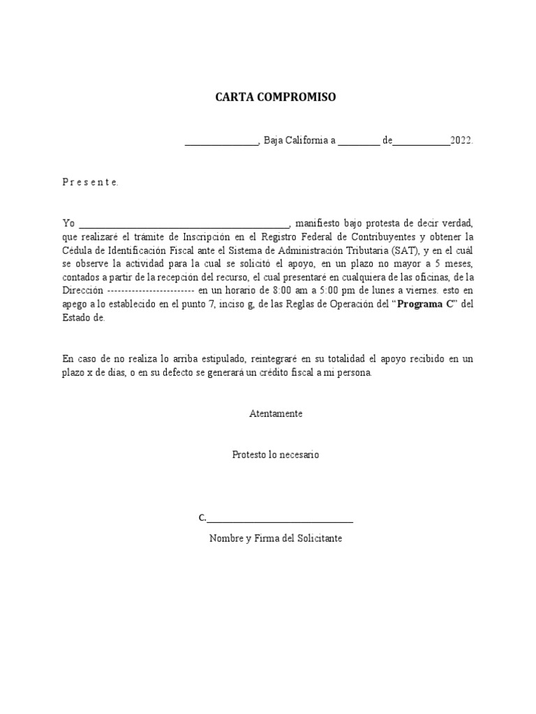 CARTA COMPROMISo | PDF