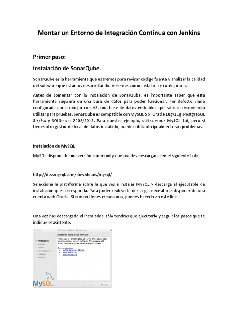 Montar Un Entorno de Integración Continua Con Jenkins | PDF | Mi sql ...