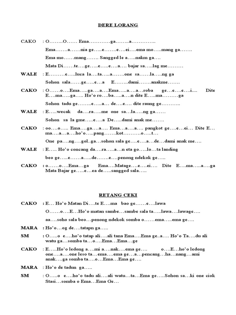 Lagu Ratapan-Manggarai | PDF