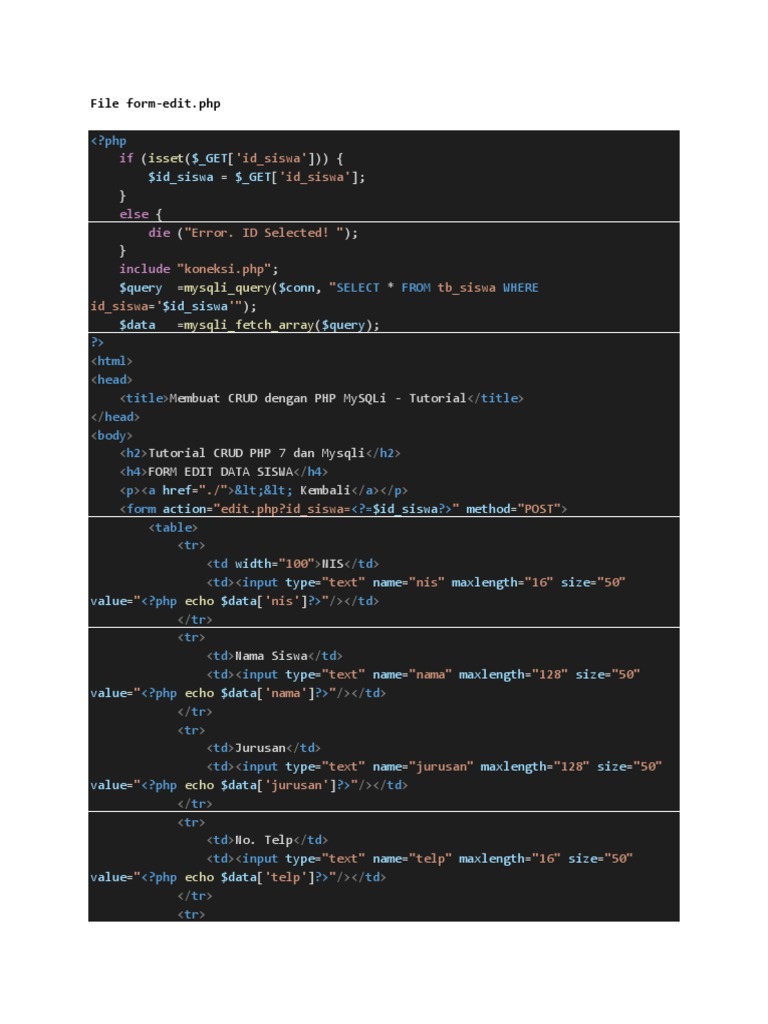 Aplikasi CRUD Lanjut 2 | PDF | Data Komputer | Basis data