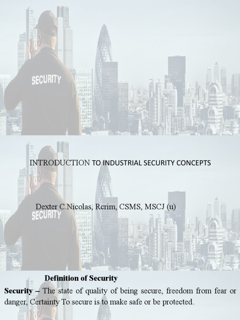 Introduction To Industrial Security Concepts | PDF | Trade Secret | Fire Sprinkler System