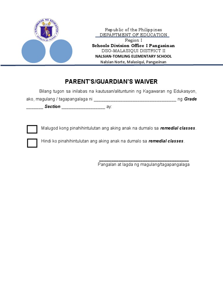 Parents Gurdian Waiver | PDF