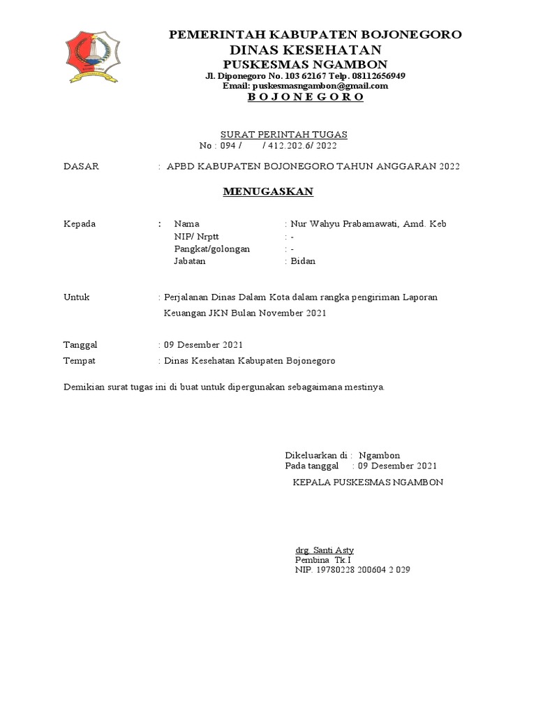 Surat Tugas JKN 2022 | PDF