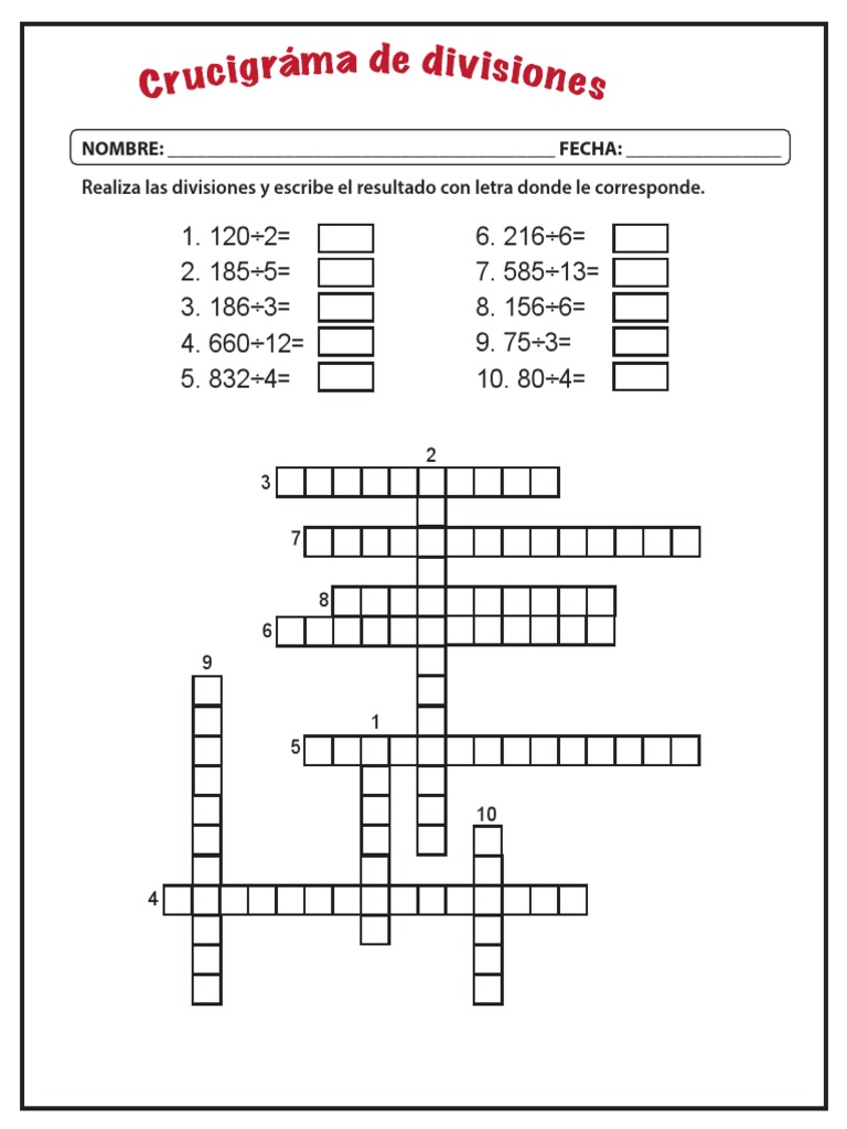 Crucigramas de Divisiones-2 PDF | PDF