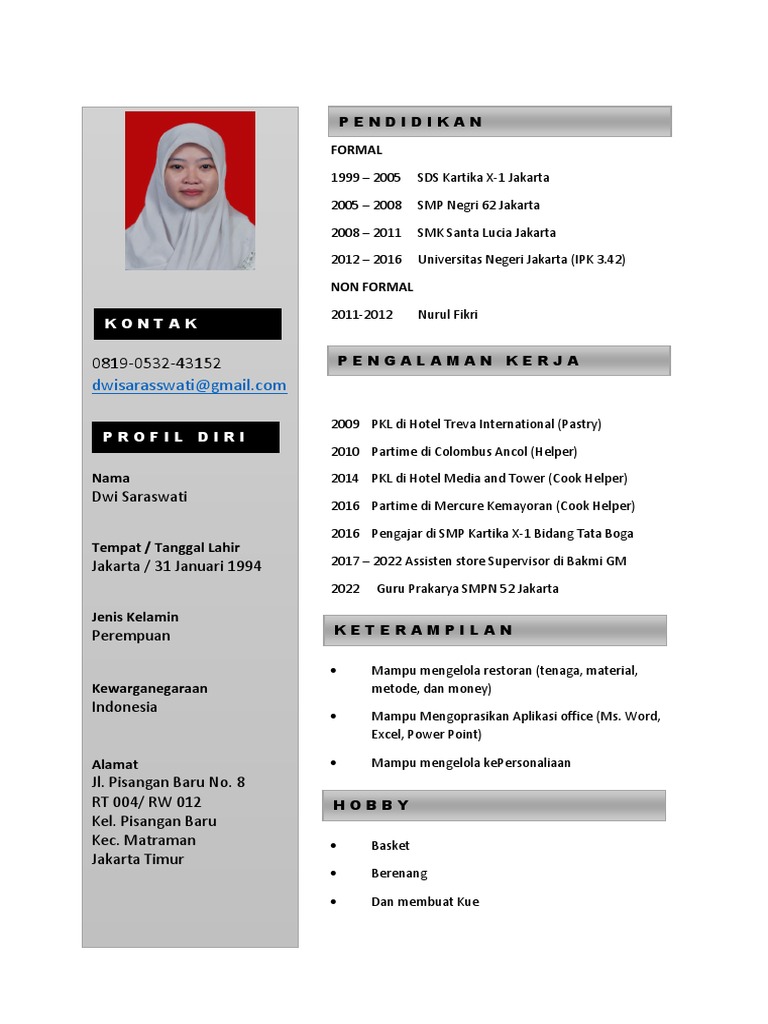 CV DWI SARASWATI Terbaru PDF | PDF