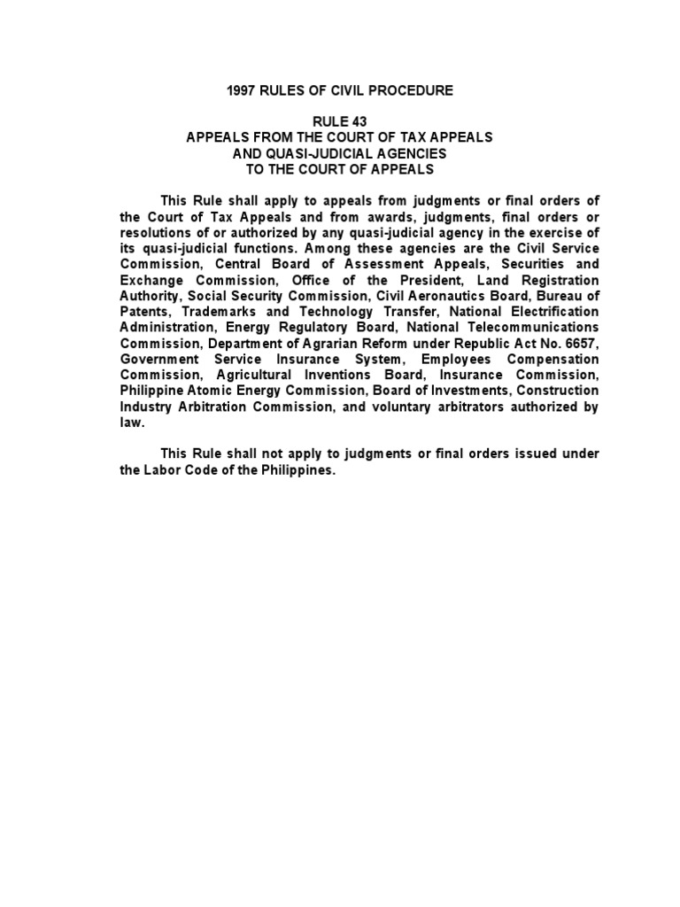 Rule 43: Appeals to Court of Appeals | PDF | Social Science | Law