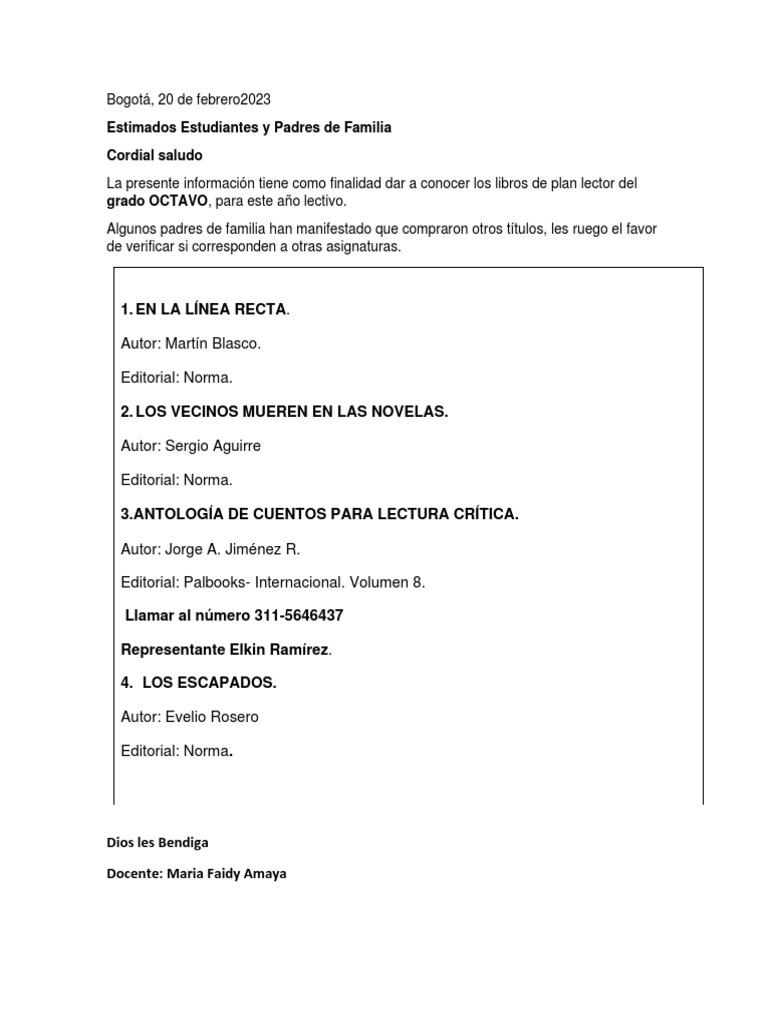 Plan Lector 8 - PDF | PDF | Estudios de idiomas extranjeros