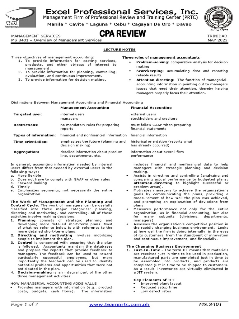 Lecture Notes Partnership Pdf Lean Manufacturing Stocks
