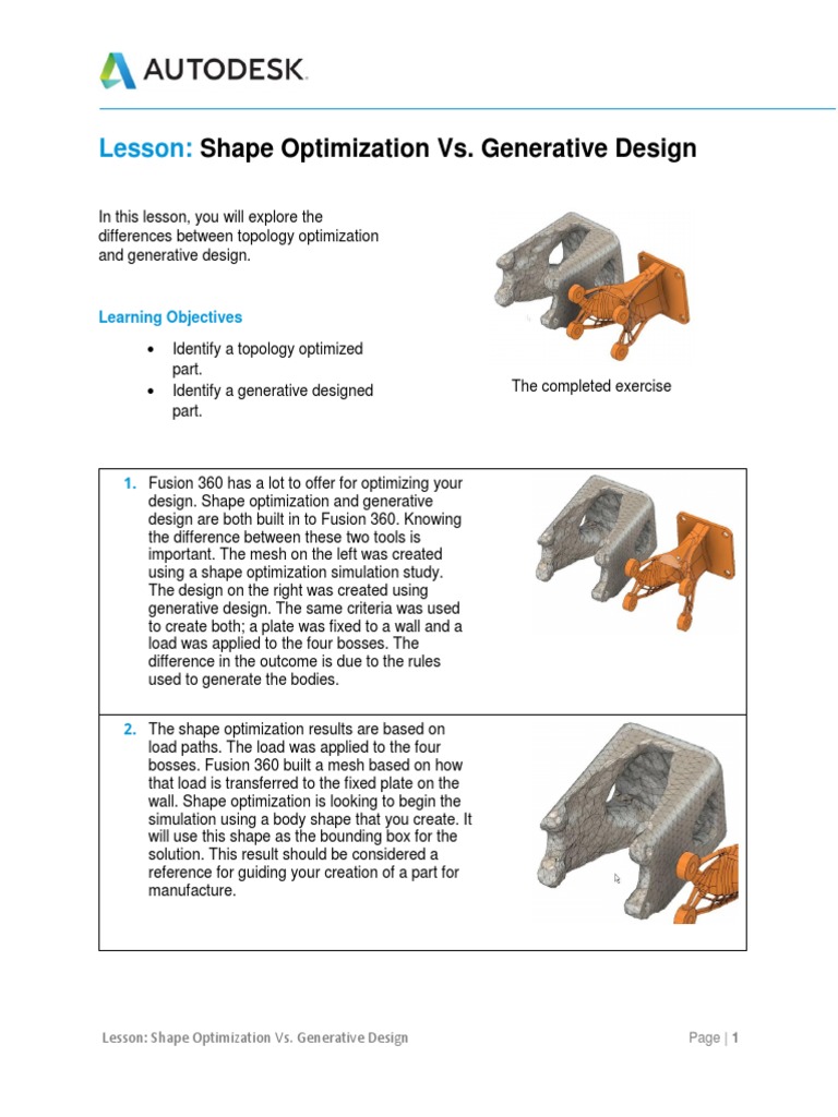 L1-03 Shape Optimization Vs Generative Design PDF | PDF | Mathematical ...