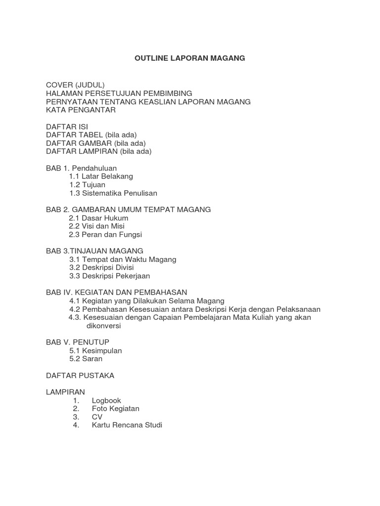 FORMAT LAPORAN MAGANG.pdf | PDF