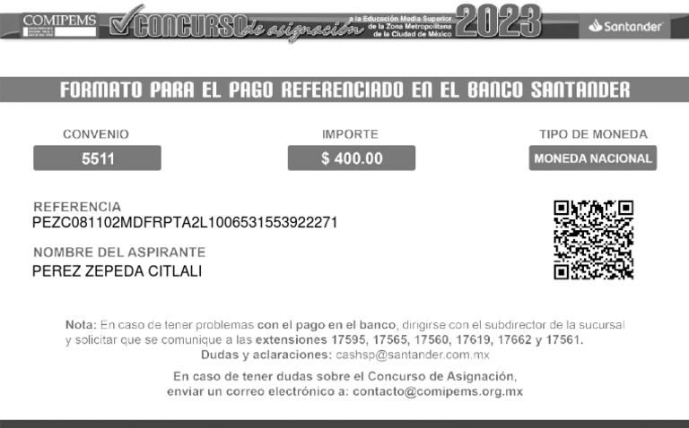 Comprobante Comipems | PDF