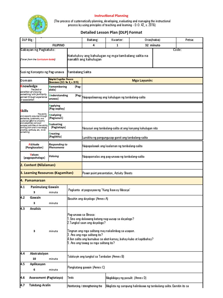 Lesson Plan FIL M | PDF